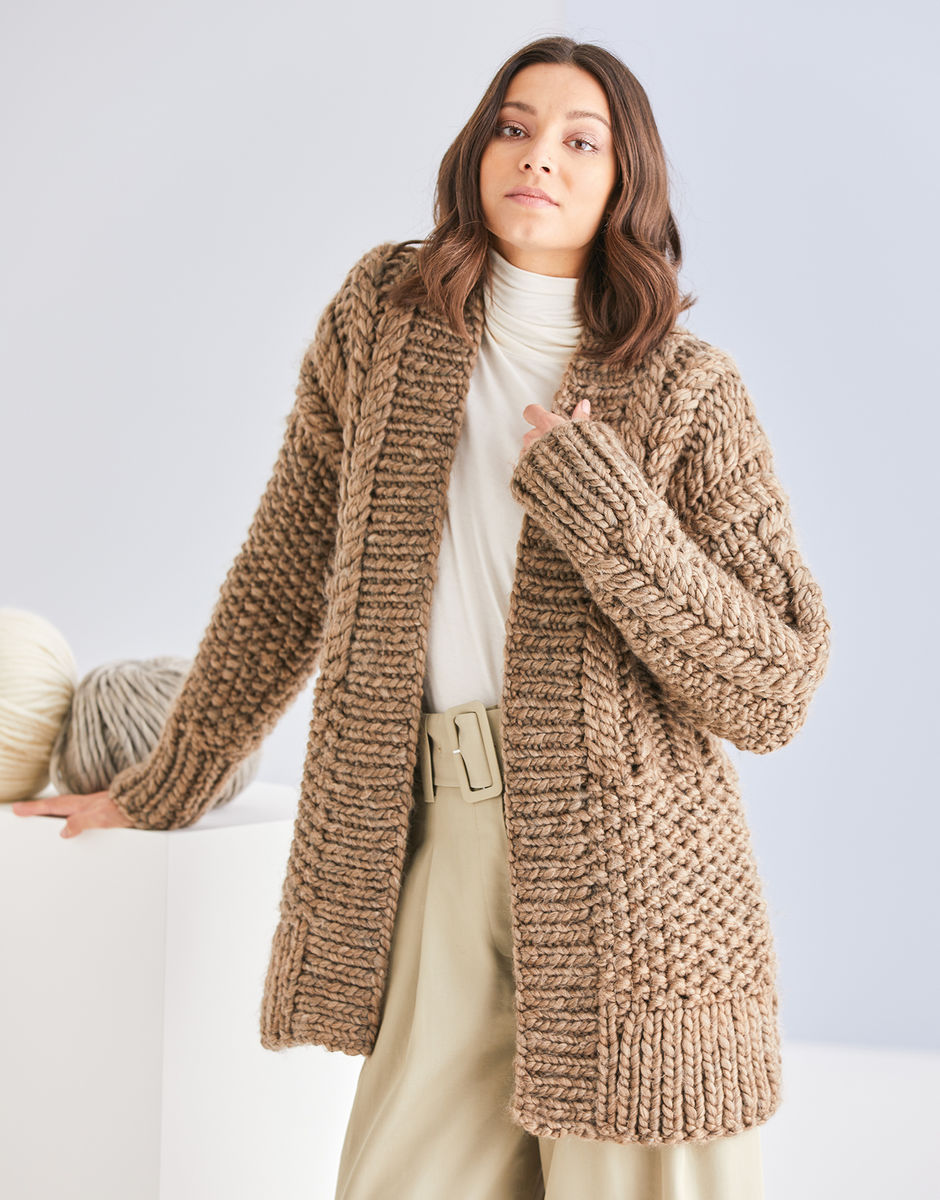 Cable Moss Cardigan in Sirdar Adventure Sirdar